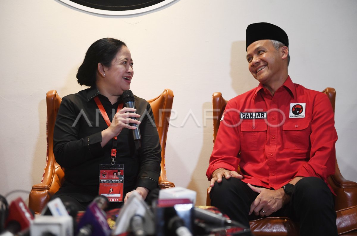 Konferensi pers Puan Maharani dan Ganjar Pranowo | ANTARA Foto