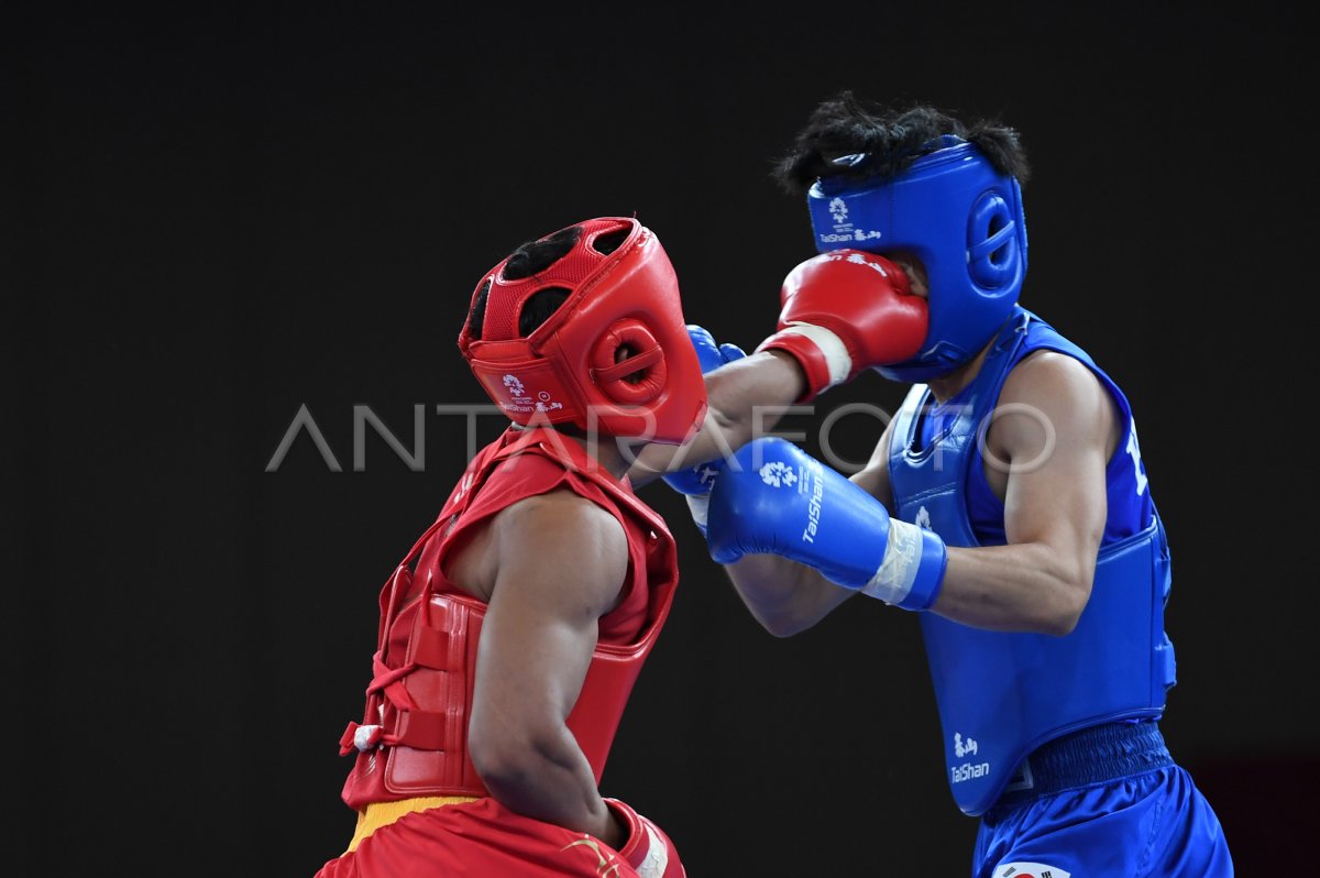 WUSHU SANDA PUTRA 56 KG INDONESIA VS KOREA SELATAN | ANTARA Foto