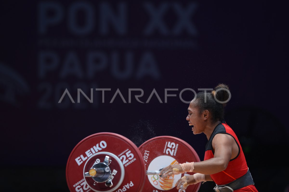 Cabor Angkat Besi 55 Kg Putri Pon Papua Antara Foto