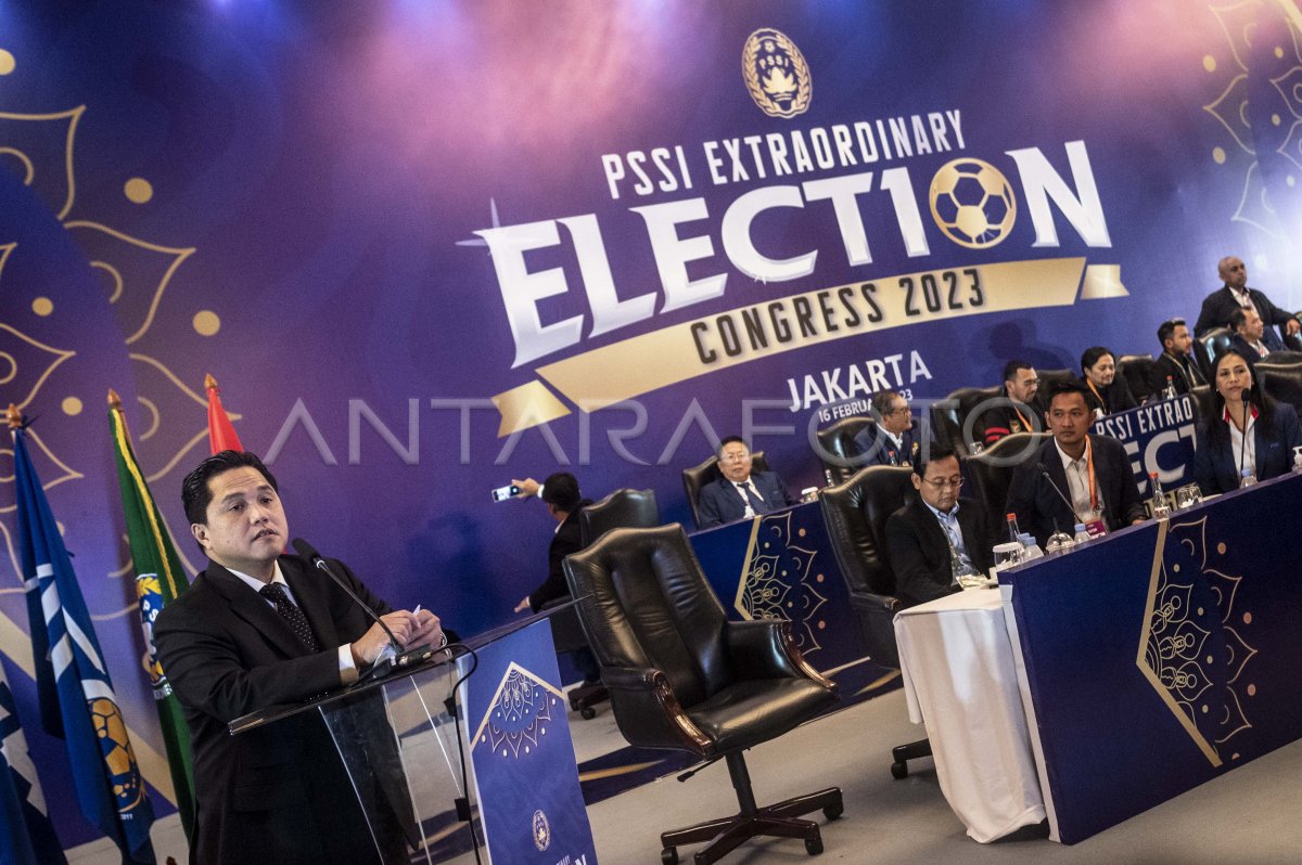 PIDATO KETUA UMUM PSSI ERICK THOHIR | ANTARA Foto