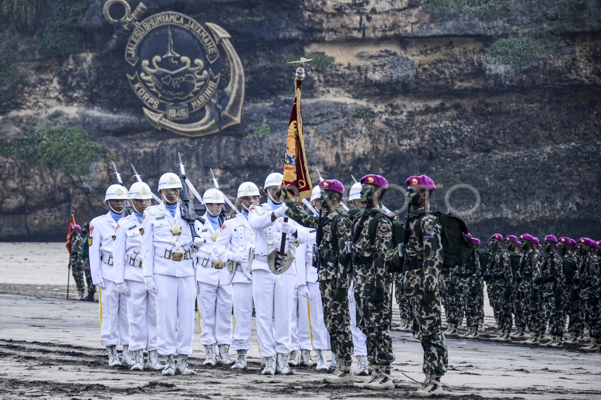 Upacara Pembaretan Prajurit Muda Korps Marinir Antara Foto