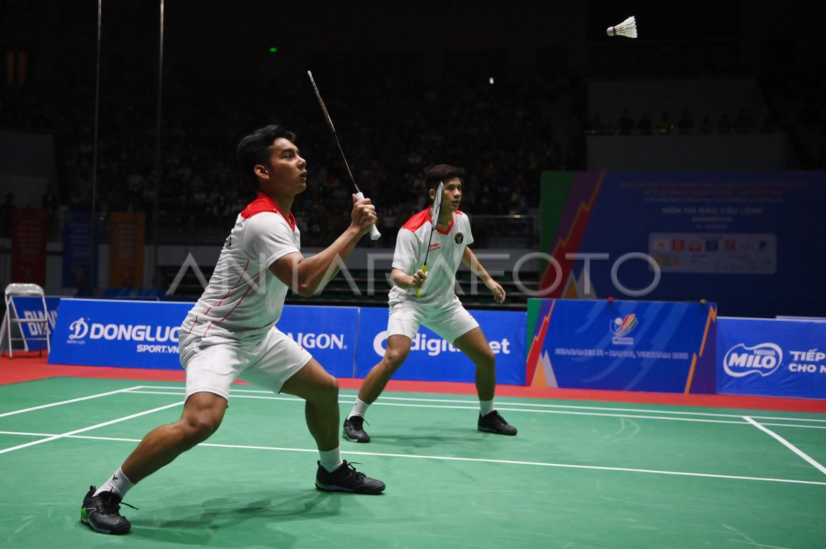 ALL INDONESIAN FINAL BULU TANGKIS GANDA PUTRA SEA GAMES | ANTARA Foto