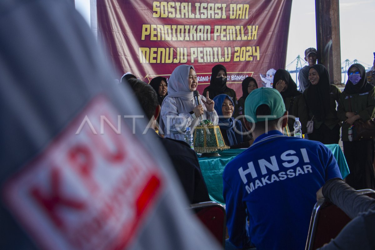 Sosialisasi Pemilu 2024 kepada nelayan di Makassar | ANTARA Foto