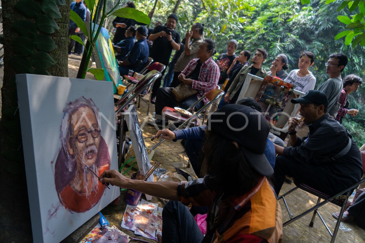 Melukis bersama melepas Djoko Pekik | ANTARA Foto