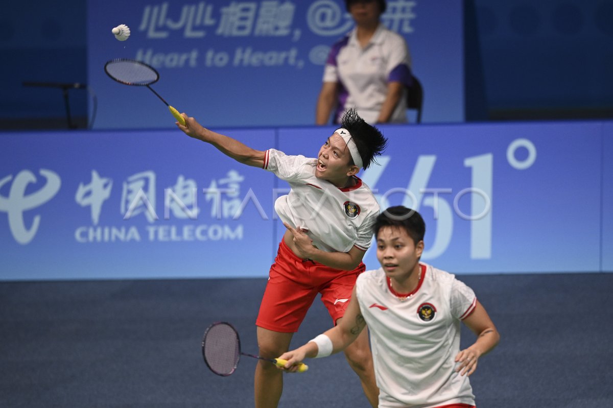 Perempatfinal beregu bulu tangkis Asian Games 2022 | ANTARA Foto