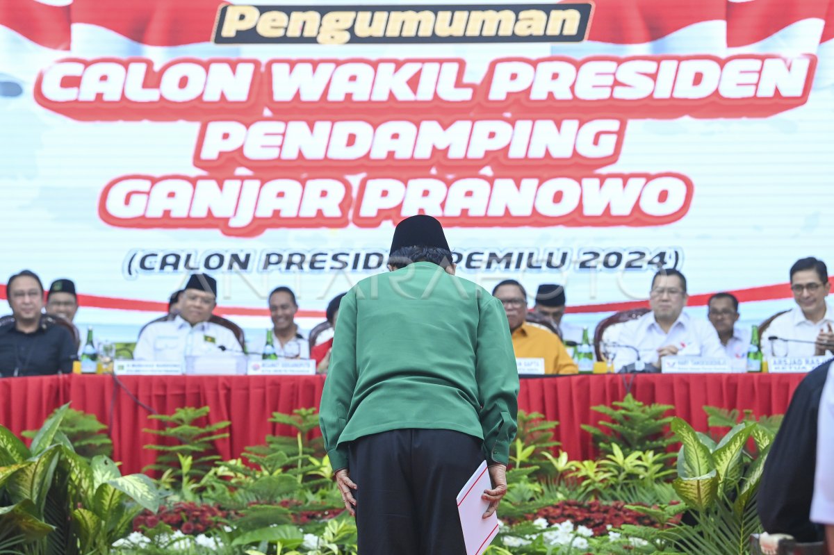 Pengumuman bakal cawapres pendamping Ganjar Pranowo | ANTARA Foto Pengumuman bakal cawapres pendamping Ganjar Pranowo | ANTARA Foto