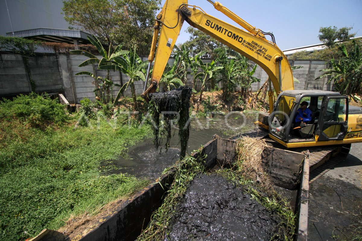 Bersih bersih sungai di Sidoarjo | ANTARA Foto