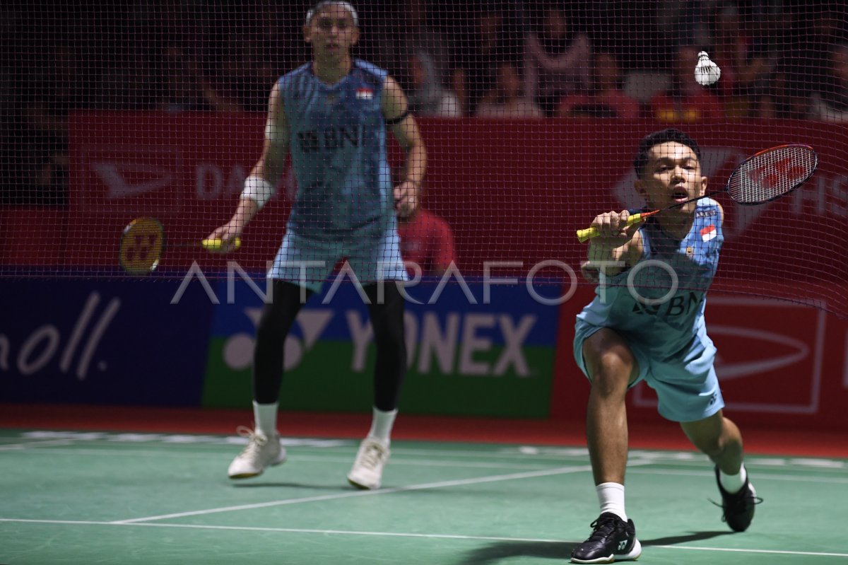 Fajar/Rian melaju ke semifinal Indonesia Masters 2024 | ANTARA Foto