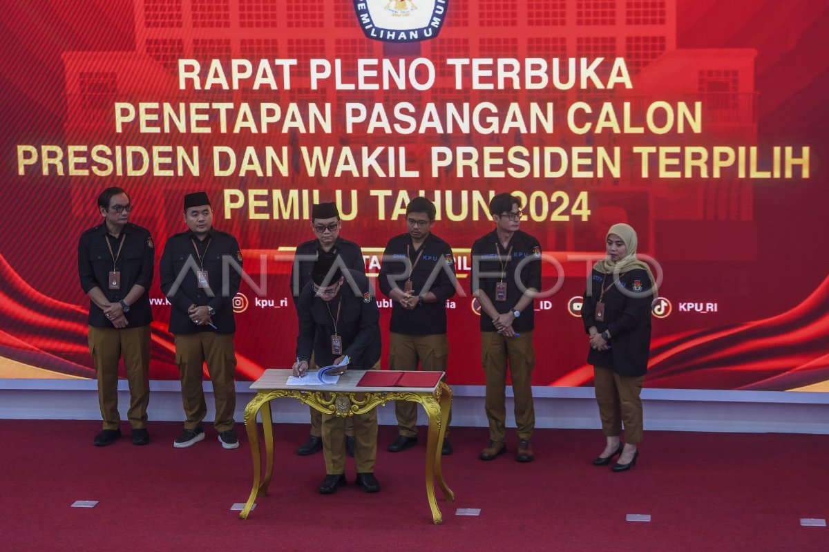 KPU tetapkan Prabowo-Gibran Presiden dan Wakil Presiden terpilih | ANTARA Foto