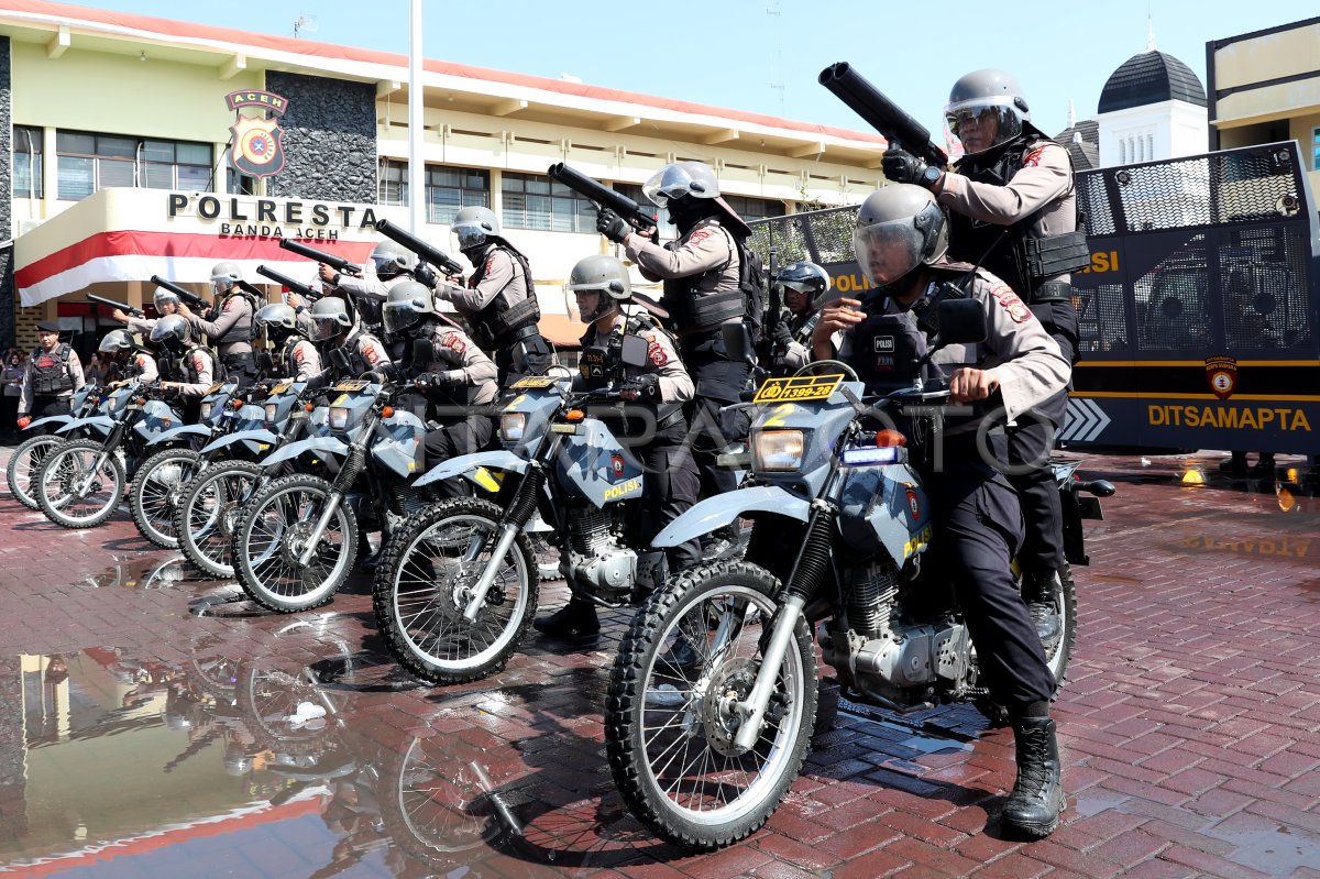 Simulasi sispamkota pengamanan Pilkada 2024 | ANTARA Foto