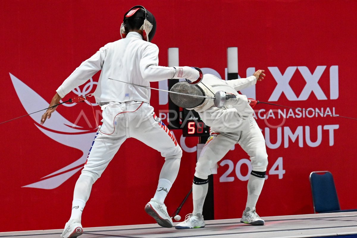 PON XXI Aceh-Sumut: Jateng raih emas anggar kelas degen putra | ANTARA Foto