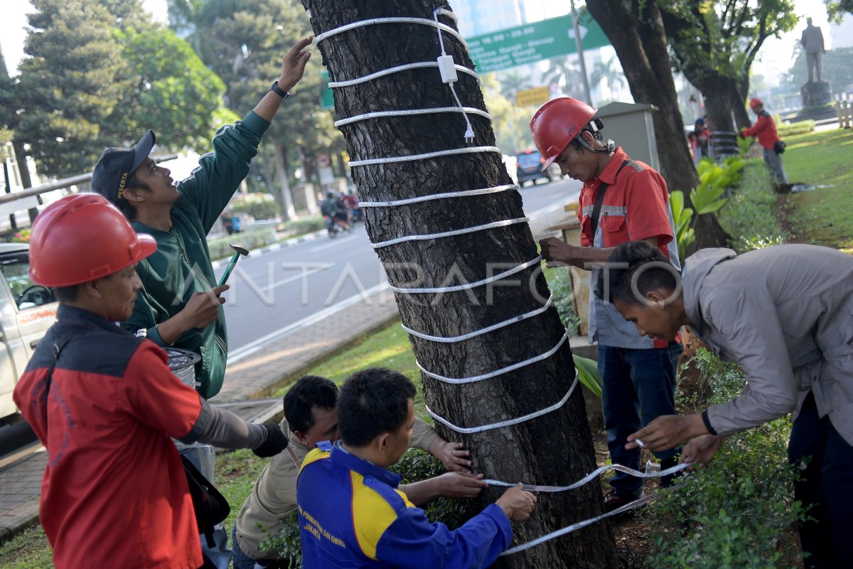 PEMASANGAN LAMPU HIAS HUT DKI | ANTARA Foto PEMASANGAN LAMPU HIAS HUT DKI | ANTARA Foto