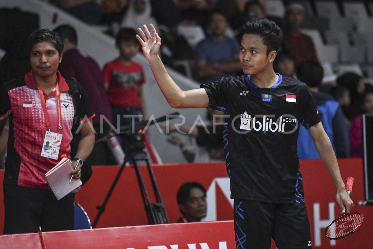 ANTHONY GINTING DIKALAHKAN MOMOTA | ANTARA Foto