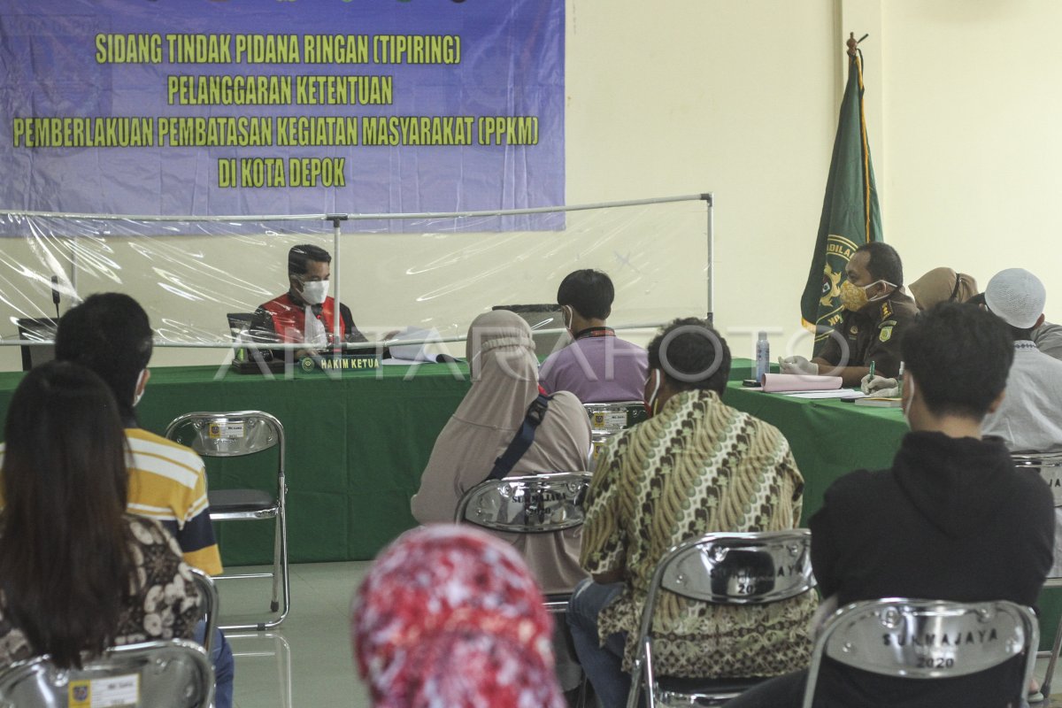 Sidang Tipiring Ppkm Darurat Di Depok Antara Foto