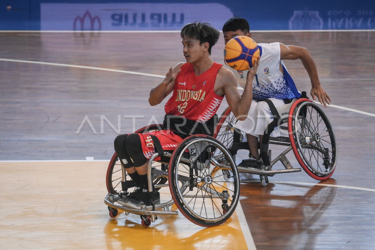 BASKET KURSI RODA PUTRA 3X3 INDONESIA MELAWAN THAILAND | ANTARA Foto