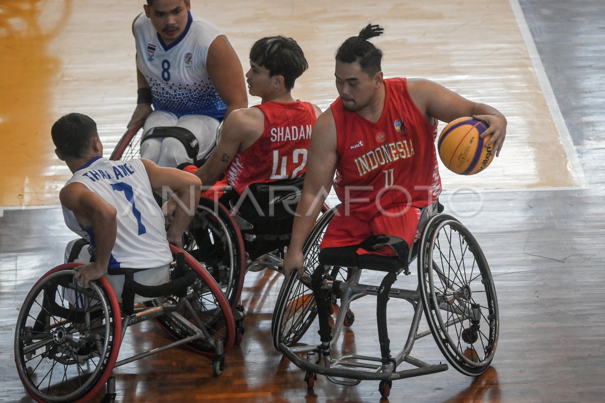 BASKET KURSI RODA PUTRA 3X3 INDONESIA MELAWAN THAILAND | ANTARA Foto