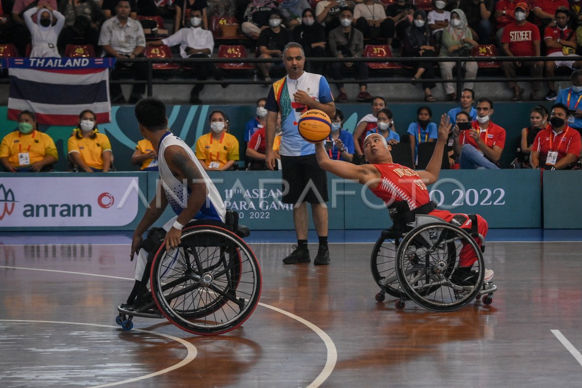 BASKET KURSI RODA PUTRA 3X3 INDONESIA MELAWAN THAILAND | ANTARA Foto