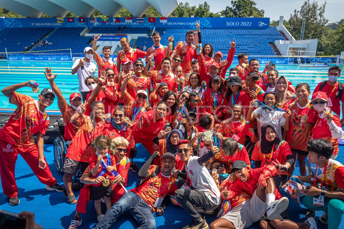 TIM RENANG INDONESIA PERINGKAT PERTAMA PARA RENANG APG 2022 | ANTARA Foto