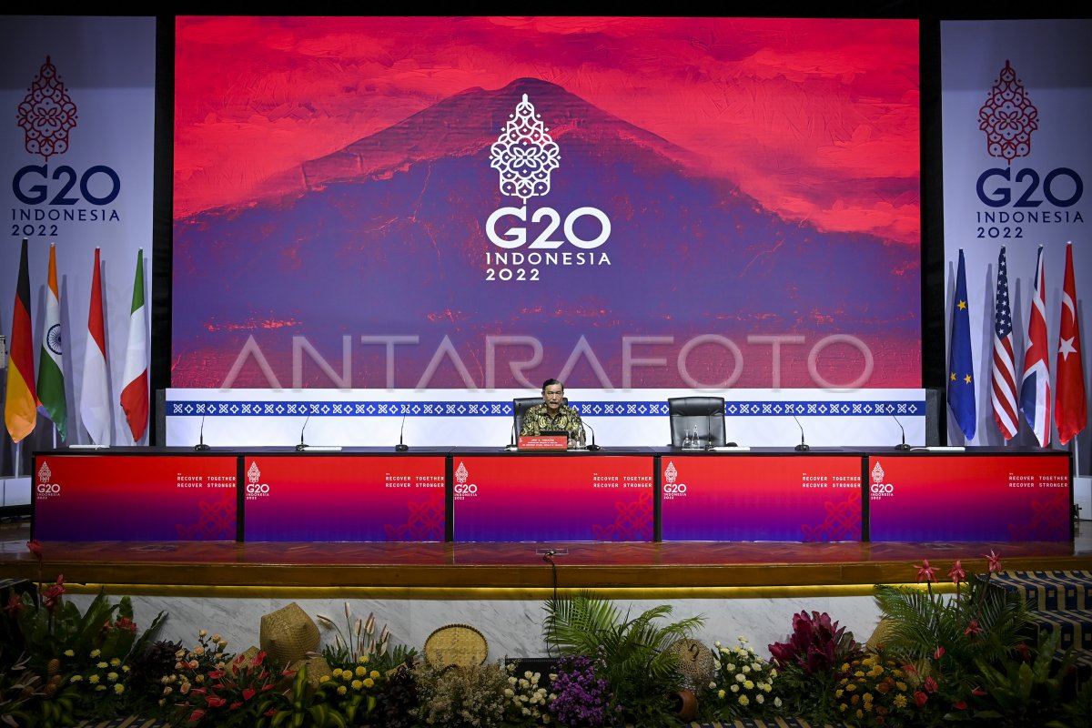 KONFERENSI PERS MENKO MARVES JELANG KTT G20 | ANTARA Foto