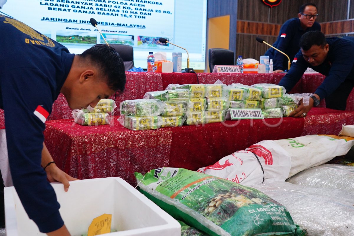 POLDA ACEH GAGALKAN PEREDARAN NARKOTIKA JARINGAN INTERNASIONAL | ANTARA Foto