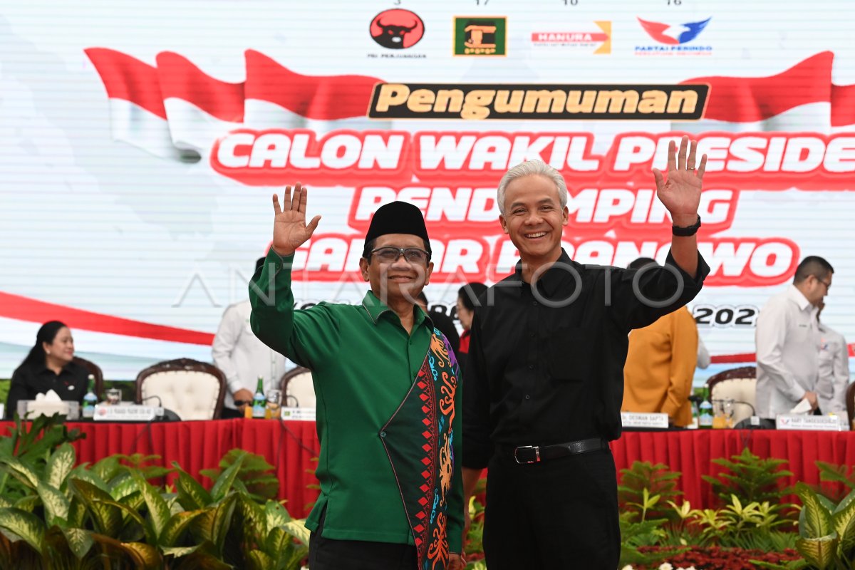 Pengumuman bakal cawapres pendamping Ganjar Pranowo | ANTARA Foto Pengumuman bakal cawapres pendamping Ganjar Pranowo | ANTARA Foto