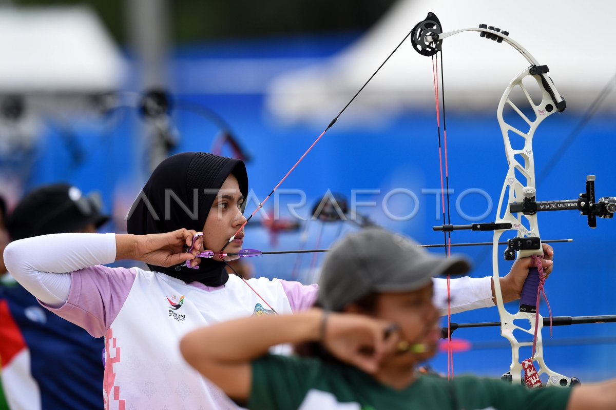 PON XXI Aceh-Sumut: Semifinal panahan putri compound women team | ANTARA Foto