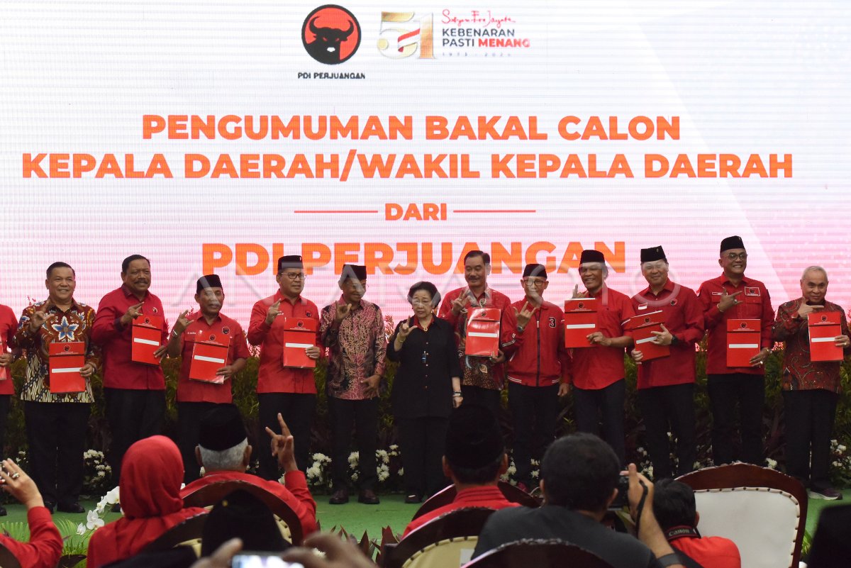 PDI Perjuangan umumkan bakal calon kepala daerah usungannya | ANTARA Foto PDI Perjuangan umumkan bakal calon kepala daerah usungannya | ANTARA Foto