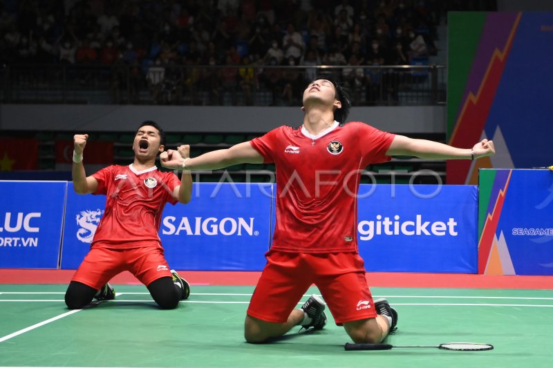 ALL INDONESIAN FINAL BULU TANGKIS GANDA PUTRA SEA GAMES | ANTARA Foto